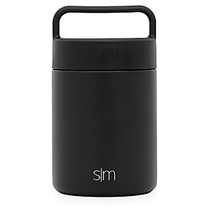 Simple Modern Vacuum Insulated Food Jar Thermos for Hot Food | Reusable Stainless Steel Leak Proof Lunch Storage for Soup, Smoothie Bowl, Oatmeal | Provision Collection | 12oz | Midnight Black