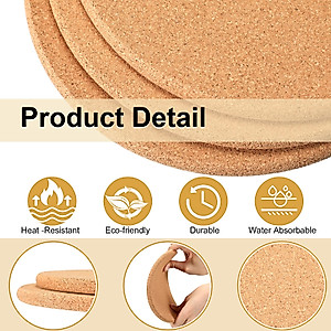 16 Pack Cork Trivet 8 Inch Cork Coaster Thick Cork Trivets for Hot Dishes and Hot Pots Heat Resistant Multifunctional Cork Board Hot Pads for Table Countertop