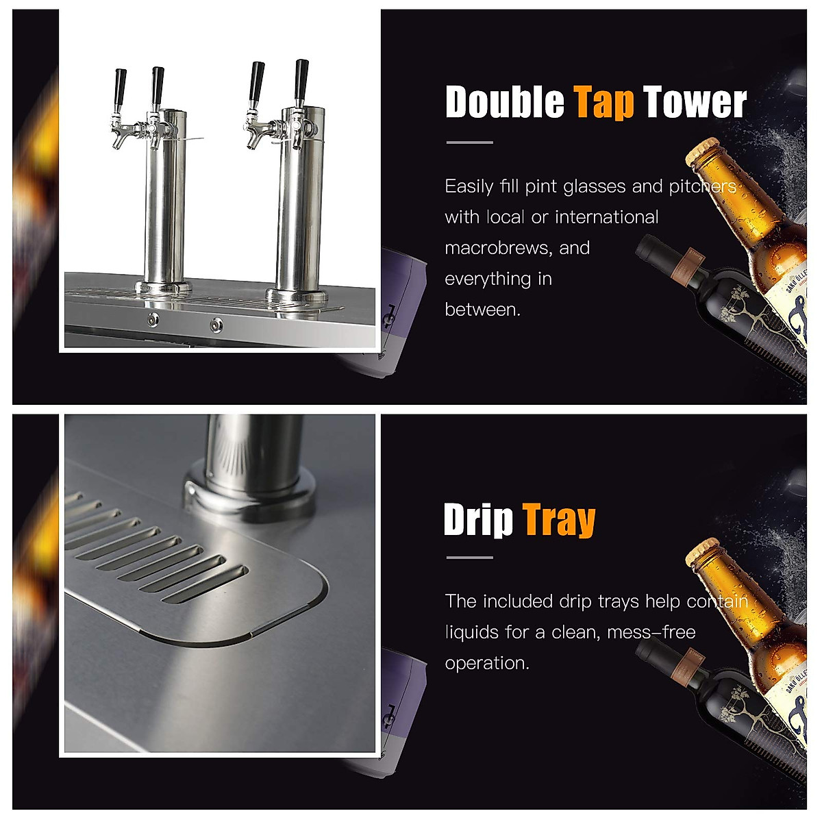 Atosa Kegerator Refrigerator Commercial Beer Cooler, MKC90 Keg Coolers with Tap, Three Doors for Bar, 30.1 Cu.Ft. 33?-38?