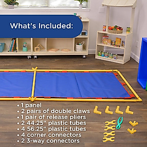 Children's Factory Big Screen Right Angle PlayPanel, Kids Room Divider, Classroom Privacy Screen, Blue