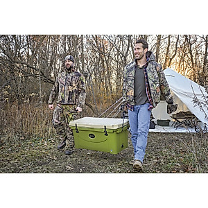 Guide Gear Ice Chest Camping Cooler Large and Rotomolded 90 Quart, Grizzly Bear Resistant Tan/Green