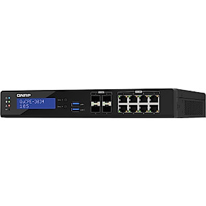 QNAP QuCPE-3034-C3758R-16G-US Network Virtualization Premises Equipment with an Intel® Atom Eight-core Processor, Suitable for deploying Virtual Networks in Multiple Edge Offices (Diskless)
