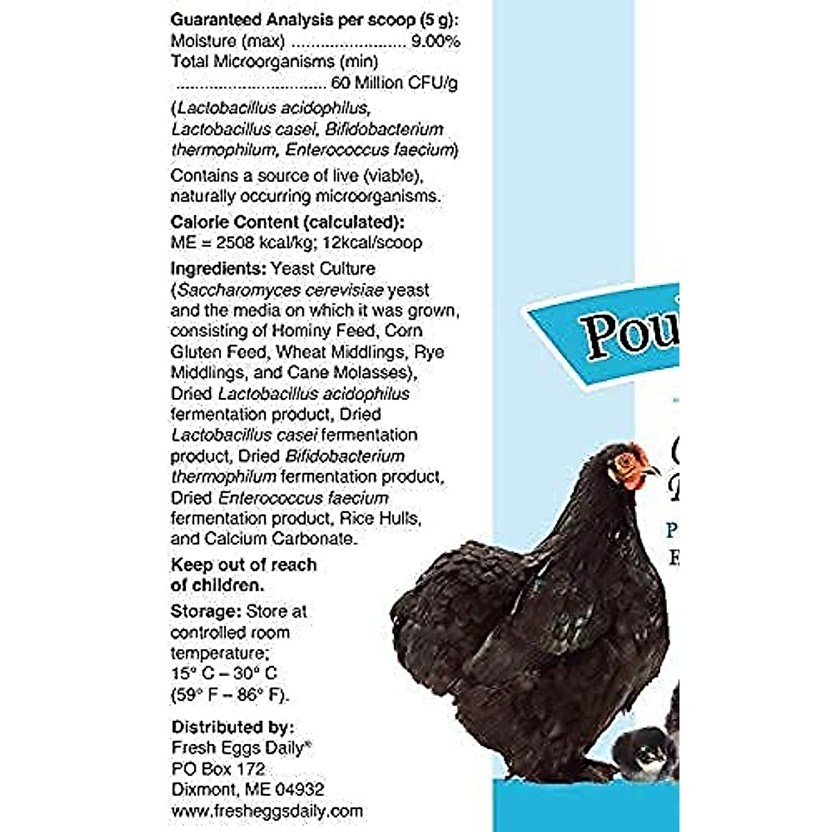 FRESH EGGS DAILY Poultry Probiotics Feed Supplement Vitamins for Backyard Chickens and Ducks 1LB