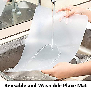 Boao 6 Pieces Plastic PlacematsTable Mats Heat Resistant PlacematsDining Mats for Table, Dining, Kitchen (15.7 x 11.8 Inch)