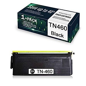 Black TN460 (1 Pack) Compatible Toner Cartridge Replacement for Brother HL-1030 1200 1430 9750 1440 1240 1250 9650 1250 1650 1870N DCP 1400 MFC 2500 8600 8300J 8700 8500 Printer, Toner Cartridge.
