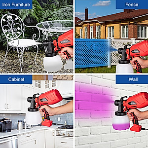 Esakoya Paint Sprayer, 700W HVLP Spray Gun with 1200ML Container, 4 Nozzles and 3 Patterns, Easy to Clean, for Furniture, Cabinets, Fence, Walls, Door, Garden Chairs etc
