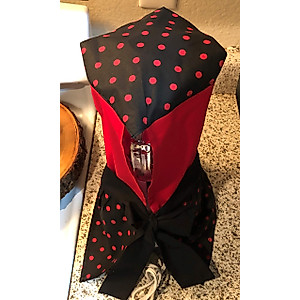 Blender Cover for OSTER. Kitchen design: Lady Bug/Black-Red Dots. Dress for blender-Ribbons to make your own adjustable bow.