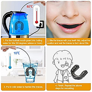 FOUUA 2Pack Football Mouth Guard with Strap, Soft Youth Mouth Guard Professional Sports Mouthguard for Boxing, Hockey, Basketball, MMA, Lacrosse, Rugby and Jujitsu (Black), 0.0 Ounce