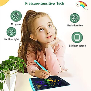 SAnmay LCD Writing Tablet 10-Inch, Doodle Board Drawing Tablet for 3 4 5 6 7 8 Year Old Kids, Erasable Electronic Doodle Pads for Toddlers, Learning Educational Toys Gifts-Blue