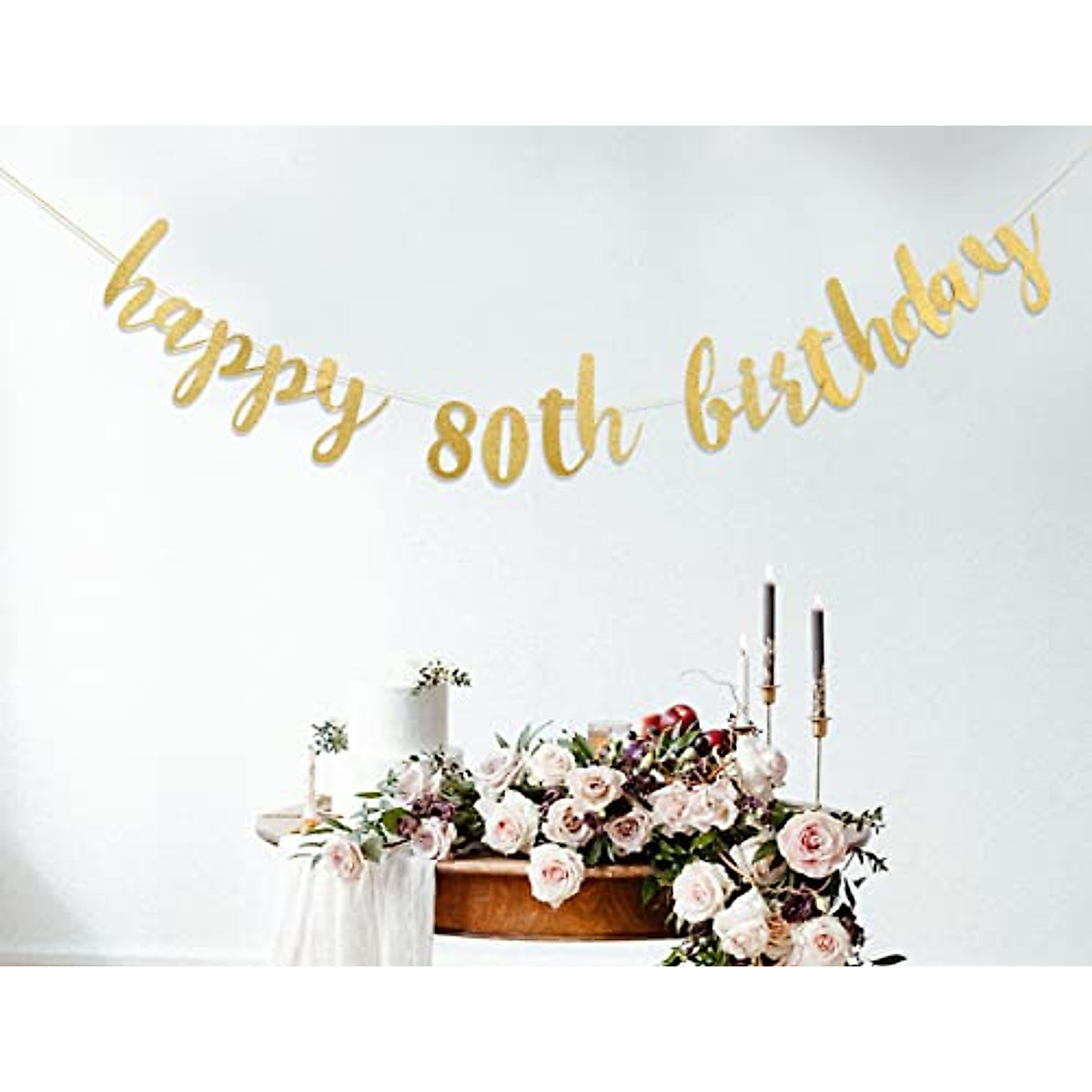 Happy 80th Birthday Banner - 80th Birthday Banner，80 Banner Gold，80th Anniversary Banner Gold，80th Birthday Banner for Women/men，happy 80th Birthday Banner Party Decorations