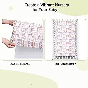 Pink Polka Dots Themed Fitted Crib Sheet,Standard Crib Mattress Fitted Sheet Soft and Breathable Bed Sheets-Great for Boy or Girl Room or Nursery,28“ x52“,Dark Magenta Dark Coral Pink Vermilion