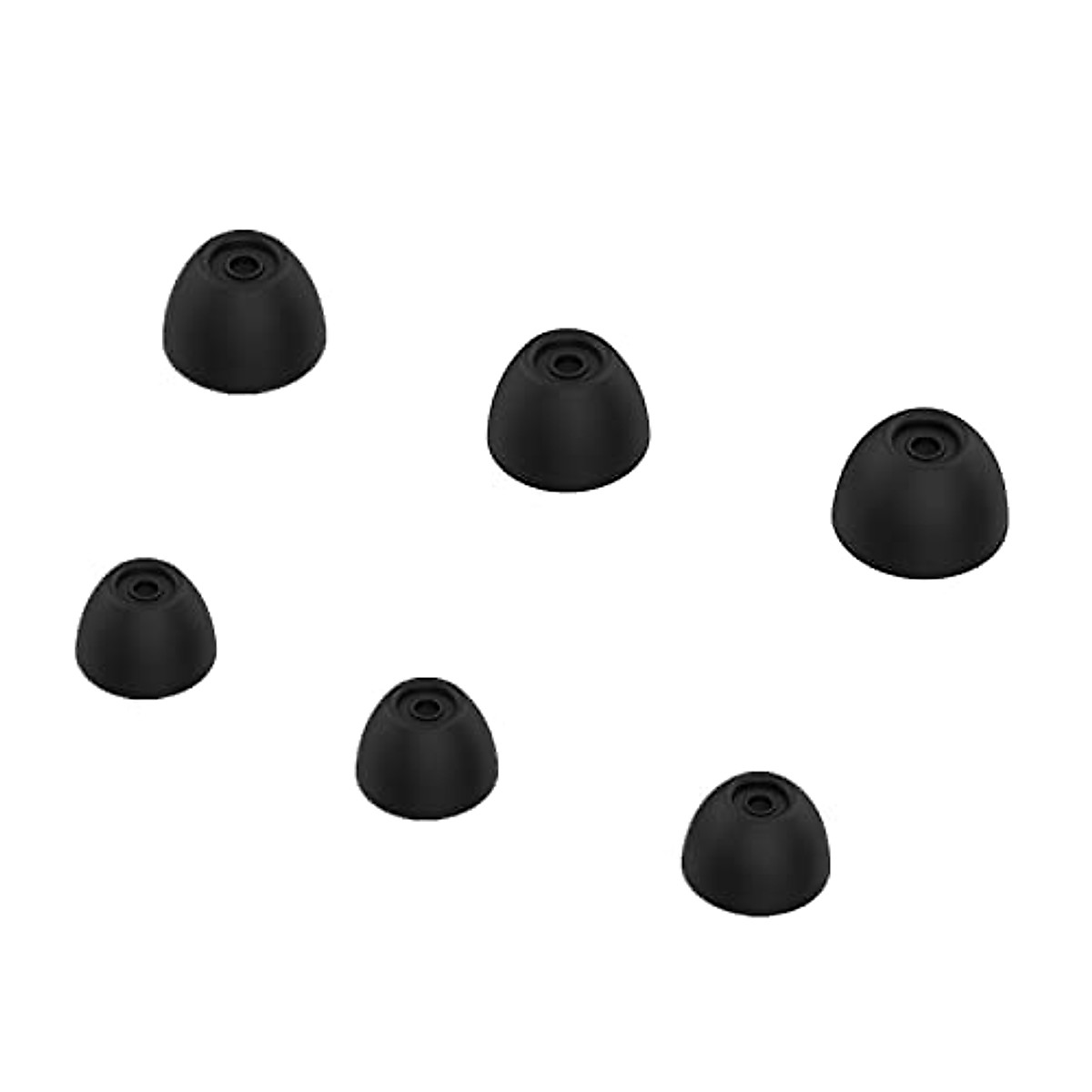 OCUhome 3 Pairs Soft Silicone Ear Tips for Buds 2,Ear Tips Replacement with Three Sizes S/M/L,No Silicone Eartips Pain Reducing Noise Earbuds Anti-Slip Replacement Ear Black