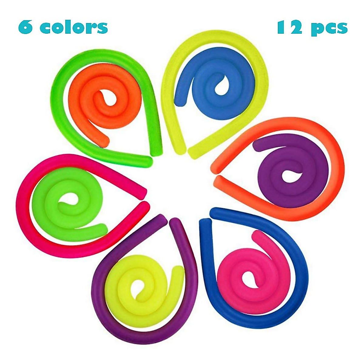 ZONESTA 12 Packs Colorful Sensory Fidget Stretch Toys-Stretchy Strings Stretchy Noodles Fidget Toy for Relaxing Toy