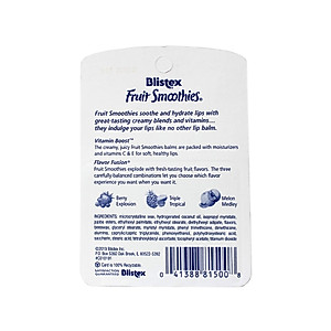 Blistex Fruit Smoothies Lip Moisturizers 3 Sticks 0.10 oz each Pack of 2