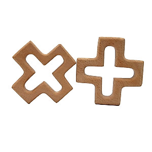 Arakierst 10pcs Organic Wood Cross Pure Natural Animal Shape Beech Wooden Handmade Grasping Pattern DIY Pacifier Chain Pendant