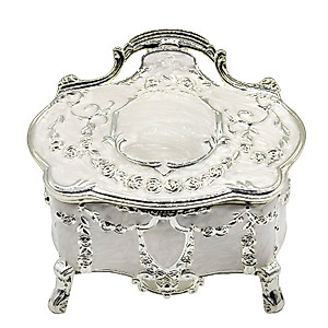 AVESON Luxury Vintage Metal Alloy Jewelry Box Ring Trinket Case Christmas Birthday Gift, Large