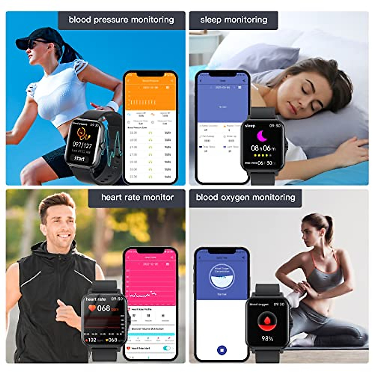 ANDFZ Smart Watch(Receive & Dial), 2023 Newest 1.85" TFT HD Full Touch Screen, Smart Watch for Women Men,SmartWatchs with Fitness Tracker/Call/Text/AI Voice Assistant