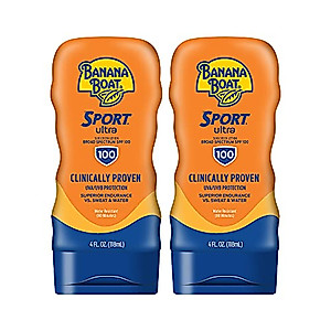 Banana Boat Sport Ultra SPF 100 Sunscreen Lotion, 4oz | Banana Boat Sunscreen Lotion SPF 100, Banana Boat Sunscreen SPF 100 Lotion, High SPF Sunscreen Pack SPF 100, 4oz each Twin Pack
