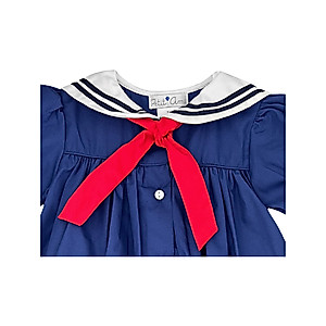 Petit Ami Toddler Girls' Nautical Dress with Collar, 2T, Navy