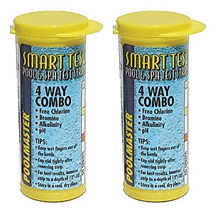 Poolmaster 22211-02 Smart 4-Way Swimming Pool Test Strips, 2-Pack, Blue
