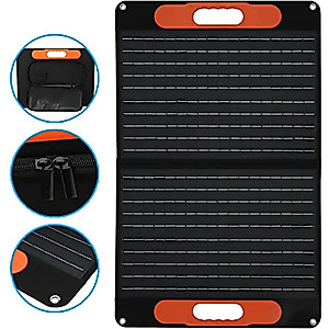 Solar Bag Foldable Mobile Solar Panel Watt Solar Charge Controller Solar Charger with 2 X USB Port 50W Outdoor Solar Generator for Camping and Garden, Easy to Carry