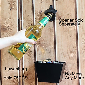 SPARIK ENJOY Wall-Mounted Bottle Cap Catcher, Stainless Metal Bucket Beer Bottle Caps Catcher for Kitchen, Garage and Bars, Beer Accessories for Men and Women, 5.5 x 2.3 x 3.4 Inches