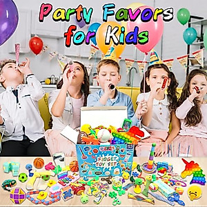 125 Pack Fidget Toys Assortment for Kids 4-8-12,Stress&Anxiety Relief Toys for Party Favors,Treasure Box Fillers,Classroom Prizes Rewards,Carnival,Pinata Stuffers