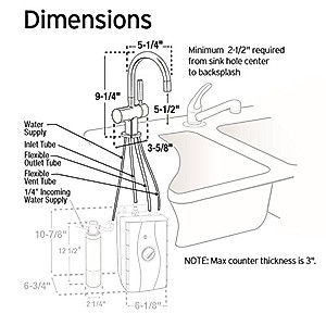 InSinkErator F-HC3300SN Modern Instant Hot & Cold Water Dispenser - Faucet Only, Satin Nickel