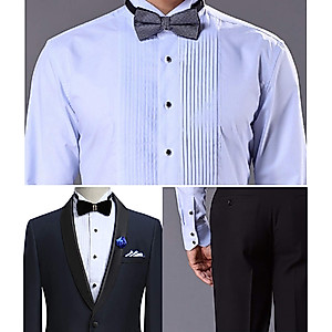 Jstyle Mens Cufflinks and Studs Set Tuxedo Shirts Classic Black&Silver Match for Business Wedding Formal Suit