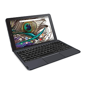 2019 RCA Viking Pro 10.1" Touchscreen 2-in-1 Tablet Laptop, Quad-Core Processor, 1GB RAM, 32GB SSD, WiFi, HDMI, Detachable Keyboard, Android 5.0 OS, charcoal