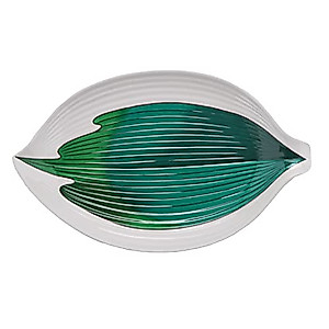 G.E.T. 133-26-CO-EC Melamine Leaf Shaped Serving Plate / Platter, 10.5", Green (Set of 4)