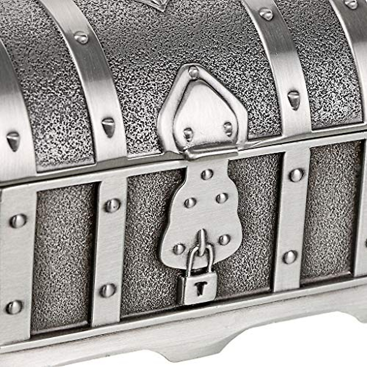 Hipiwe Vintage Metal Jewelry Box Treasure Trinket Chest,Smal Ring Earrings Necklace Keepsake Gift Holder Case for Girls Ladies Women (Small)