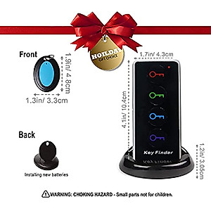 JTD Wireless RF Item Locator/Key Finder with LED flashlight and base support. With 4 Receivers Key Finder-Wireless key RF locator, Remote Control, Pet, Cell, Wireless RF Remote Item, Wallet Locator. (4 Receivers)