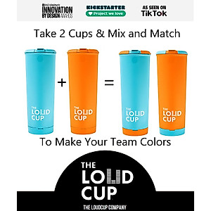 The LoudCup 20 oz Tumbler + Stadium Horn with Snap-Fit Lid (Bluejay Blue) - Insulated Cup Reusable Water Bottle Coffee Travel Mug - Worlds Loudest Cup for Game Day