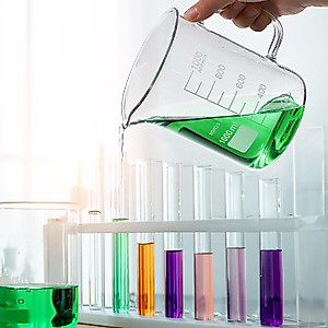 Yarlung Set of 2 Glass Beaker with Handle, Graduated Measuring Beakers Thick Boro 3.3, Griffin Low Form 500/1000ml