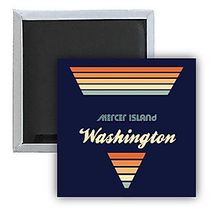 Mercer Island Washington 2.5 x 2.5-Inch Fridge Magnet Retro Design
