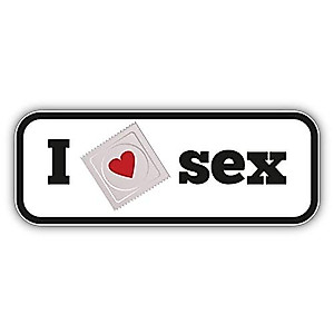 DG Graphics I Love Sex Slogan Art Decor 6'' x 2'' Magnet Vinyl Magnetic Sheet for Lockers, Cars, Signs, Refrigerator