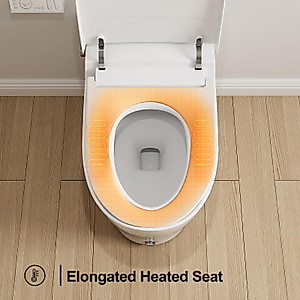 HOROW Luxury Smart Toilet, Upgraded and Modern with Bidet Built-in, Tankless Toilet with Automatic Powerful Flush, Auto Open/close Lid, Heated Bidet Seat, Instant Warm Water