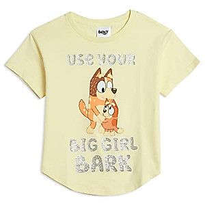 Bluey Bingo Mom Toddler Girls 3 Pack Short Sleeve T-Shirt Blue/Pink/Yellow 3T