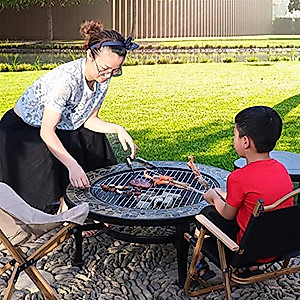 LEAYAN Garden Fire Pit Grill Bowl Grill Barbecue Rack Fire Pits Outdoor Large Outdoor Fire Pit, Garden Party BBQ Cooking Fire Pit Grill, New Home Gift