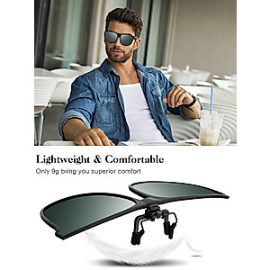 Weewooday 6 Pairs Large Polarized Clip on Sunglasses UV Protection Driving Clip on Sunglass Colorful Flip Frame Glasses for Women Men Eyeglasses