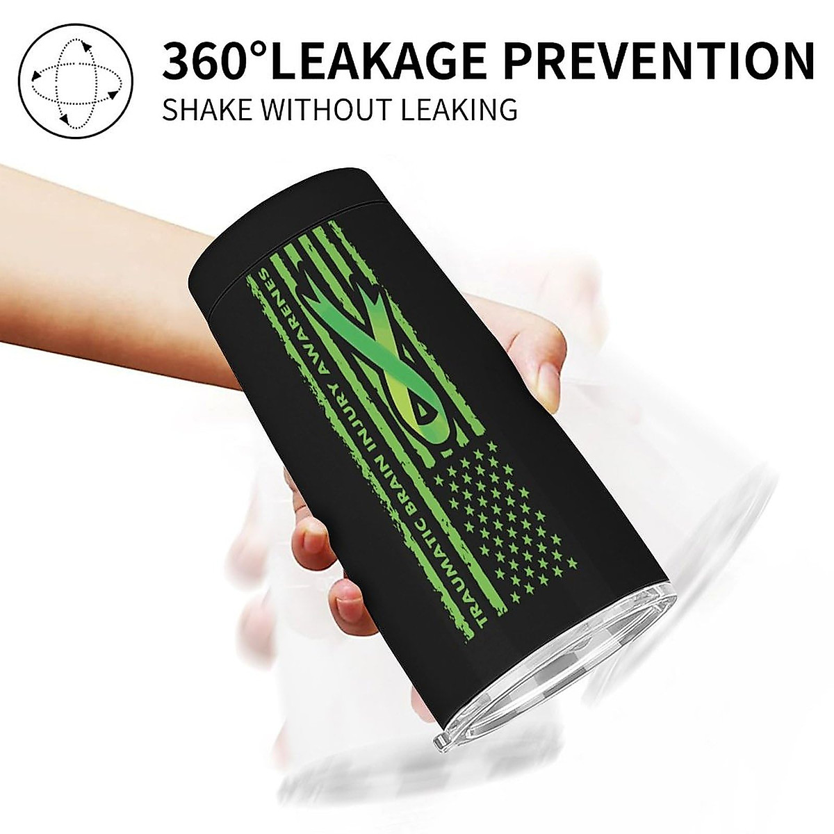 HZQYHD Traumatic Brain Injury Awareness Stainless Steel Tumbler Cup 20 Oz Travel Coffee Mug Portable Thermal Cup With Lids