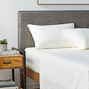 Tommy Bahama - Queen Sheets, Cotton Percale Bedding Set, Crisp & Cool, Stylish Home Decor (Pineapple Pinstripe Yellow, Queen)