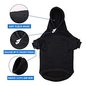 Dog Hoodie Sweater for Dogs Pet Clothes Black Buffalo Plaid Warm and Soft Breathable Cozy(XS)