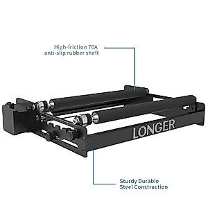 Longer Laser Engraver Rotary Roller, a Good Partner for Laser Engraving Machine， Y-axis Laser Engraver Attachment 360° Rotation, 6-100mm Engraving Space, Compatible with Other Brands of Engraver