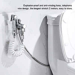 Flexible Shower Hose, Shower Hose, ABS Flexible Telescopic Shower Hose for Water Plumbing Toilet Bidet Sprayer Gun Bathroom (White)