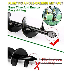 Auger Drill Bit, Auger Post Hole Digger, Auger Drill Bit for Planting 1.5''x18'' (4x45cm) Extended Garden Drill Auger Spiral Long Drill Bit Great Options for Planting 3/8” Hex Dril