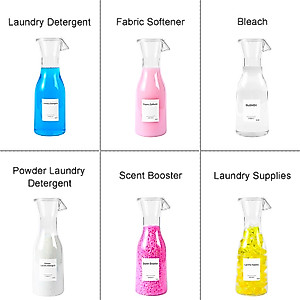 VOTLEVT 40OZ Laundry Detergent Dispenser, Laundry Soap Dispenser, Fabric Softener Dispenser, Liquid Laundry Detergent Holder Container Organizer, Laundry Room Organization and Storage, 3 Pack
