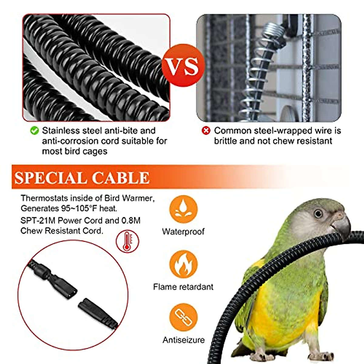 Bird Heater - Snuggle Up Bird Warmer, Bird Heater for Cage, for Exotic Pet Birds African Grey Parakeets Cockatiel Budgies Cockatoo Parrots 120V (Small 3.7 X 5.7 in)