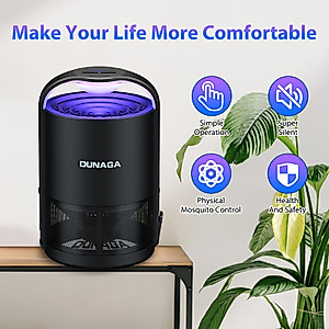 du Fly Traps Indoor, Fruit Fly Trap Indoor, Gnat Traps, Bug Zapper Indoor,Mosquito Traps with 10 Sticky Glue Boards, Black